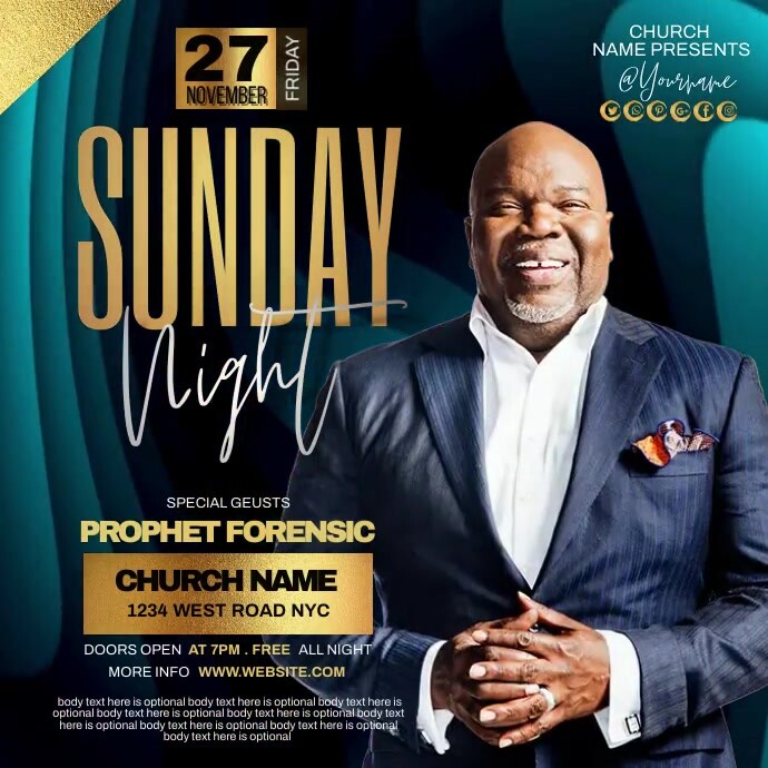 church sunday service design template free | PosterMyWall