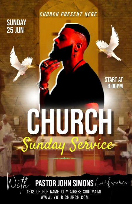 Church Sunday Service Flyer ad Template | PosterMyWall
