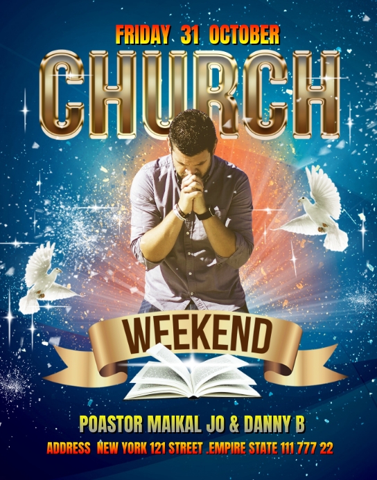 Church Sunday Service Flyer ad Template | PosterMyWall