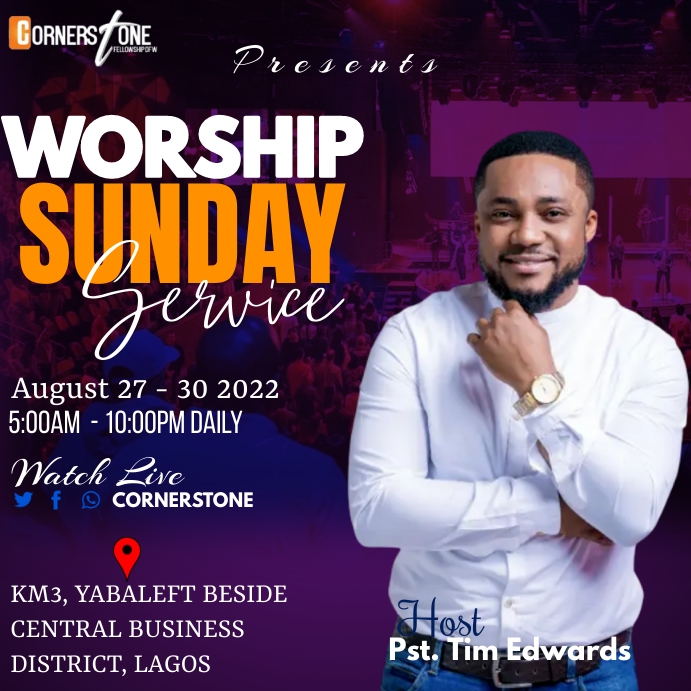 CHURCH SUNDAY SERVICE FLYER DESIGN TEMPLATE ( | PosterMyWall