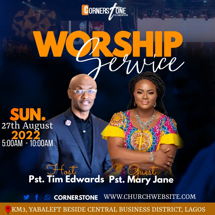 Plantilla de CHURCH SUNDAY SERVICE FLYER DESIGN TEMPLATE ( | PosterMyWall