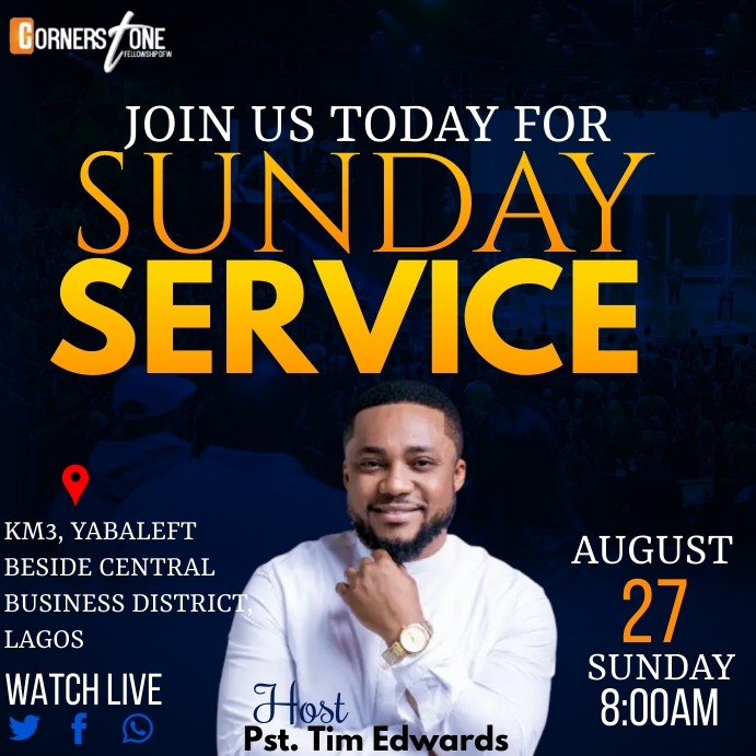 CHURCH SUNDAY SERVICE FLYER DESIGN TEMPLATE ( | PosterMyWall