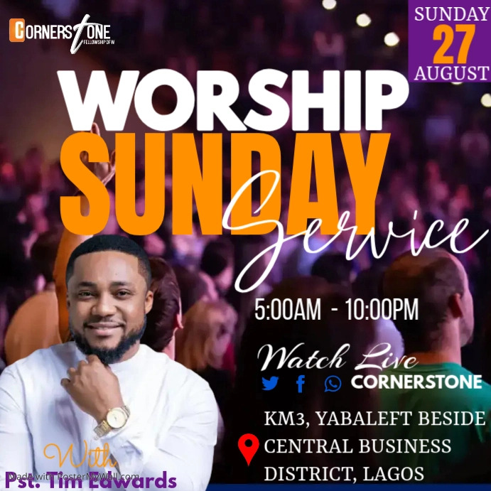 Copy of CHURCH SUNDAY SERVICE FLYER DESIGN TEMPLATE ( | PosterMyWall