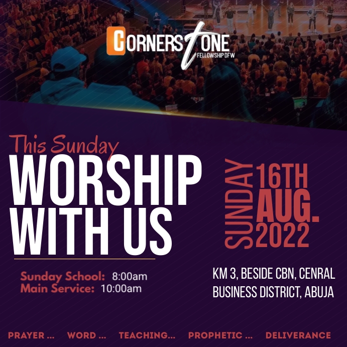 Templat Desain Selebaran Kebaktian Minggu Gereja ( | PosterMyWall