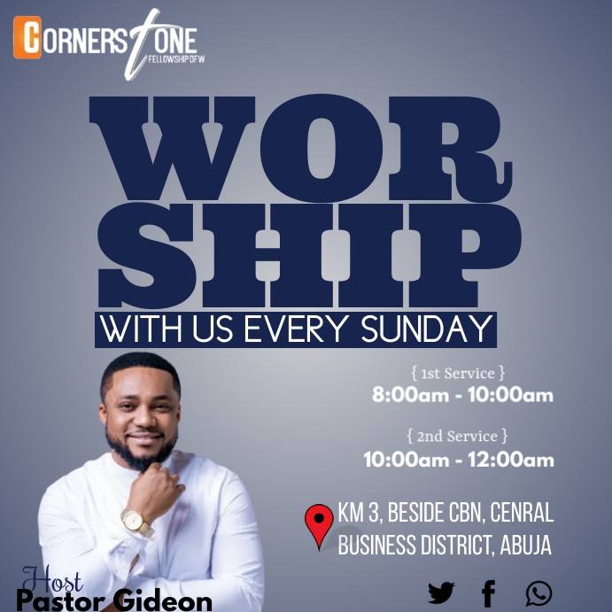 CHURCH SUNDAY SERVICE FLYER DESIGN TEMPLATE ( | PosterMyWall