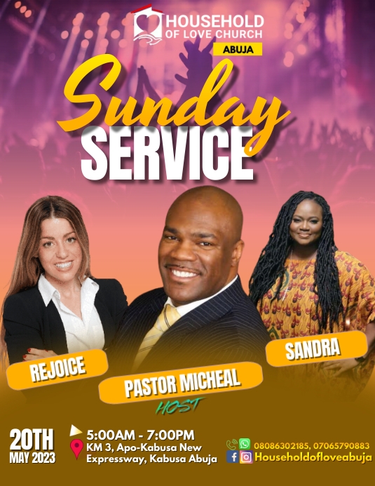 CHURCH SUNDAY SERVICE FLYER DESIGN TEMPLATE ( | PosterMyWall