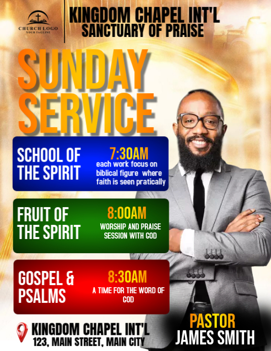 church sunday service flyer Template | PosterMyWall
