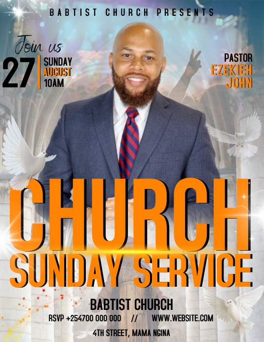 Church sunday service flyer Template | PosterMyWall