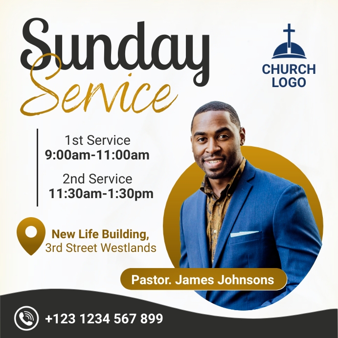 Copy of church Sunday service flyer | PosterMyWall