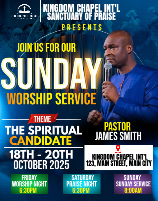 church sunday service flyer Template | PosterMyWall