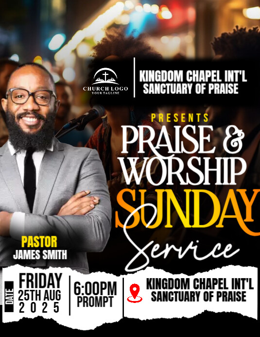 church sunday service flyer Template | PosterMyWall