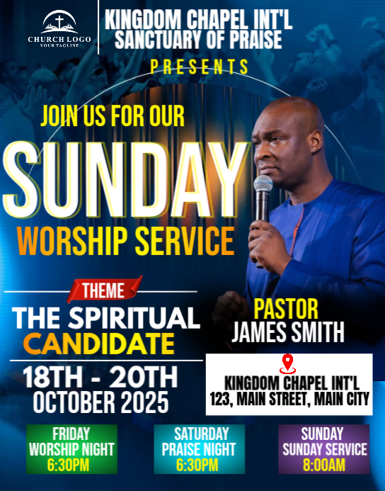 Copy of church sunday service flyer | PosterMyWall