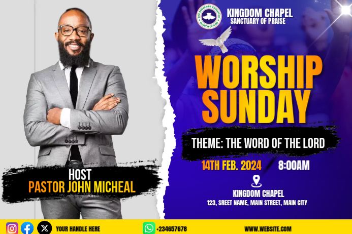 church sunday service flyer Template | PosterMyWall