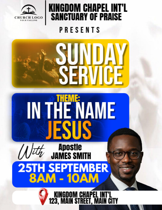 church sunday service flyer Template | PosterMyWall
