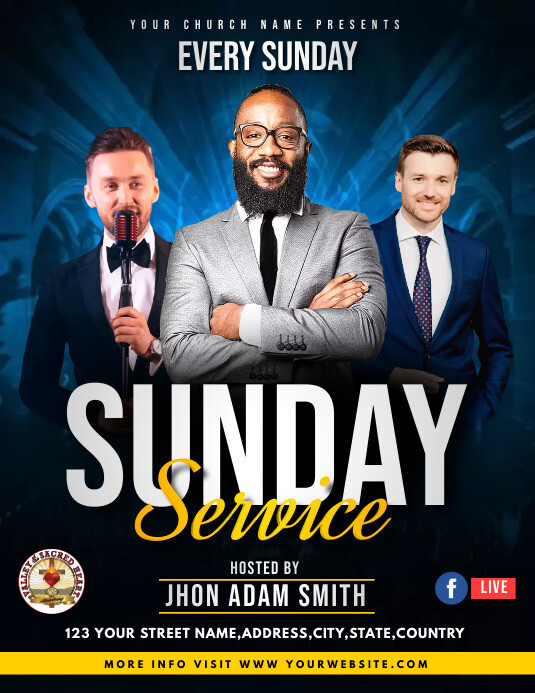 church sunday service flyer Template | PosterMyWall