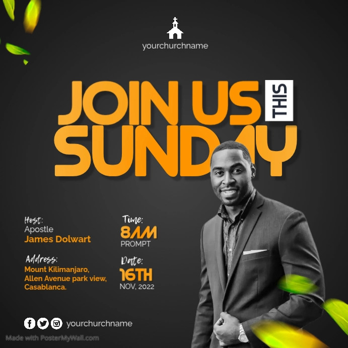 Copy of CHURCH SUNDAY SERVICE FLYER | PosterMyWall