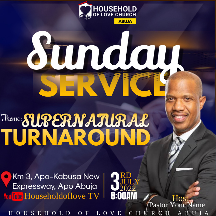 CHURCH SUNDAY SERVICE FLYER DESIGN TEMPLATE | PosterMyWall