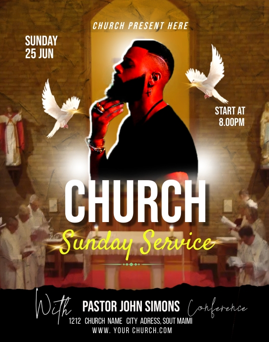Church Sunday Service Flyer Template | PosterMyWall