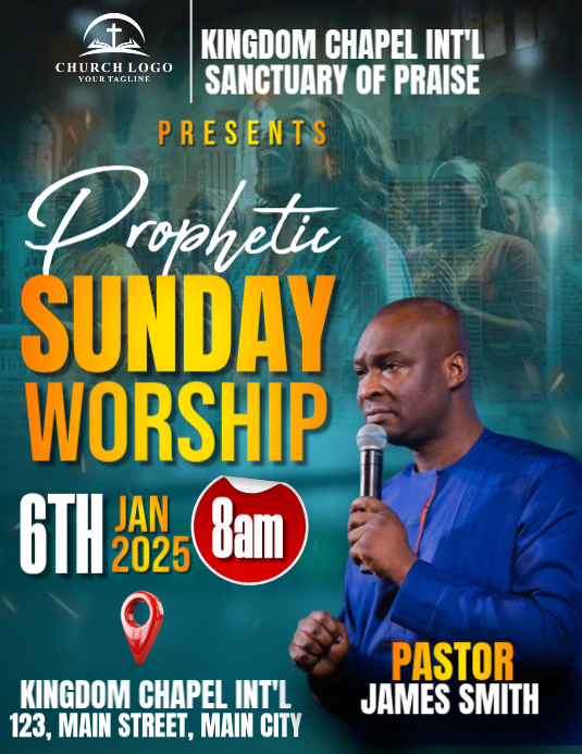 church sunday service flyer Template | PosterMyWall