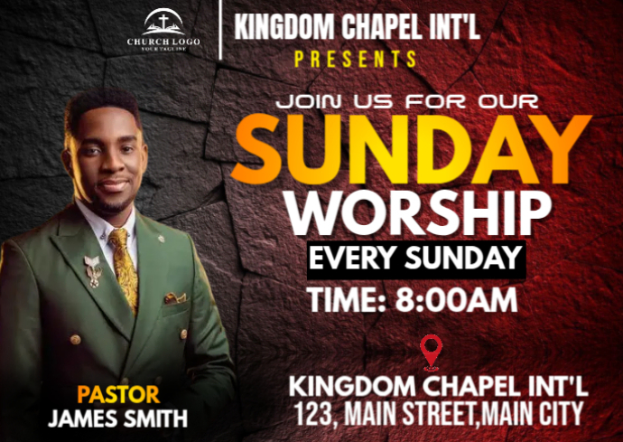 church sunday service flyer Template | PosterMyWall