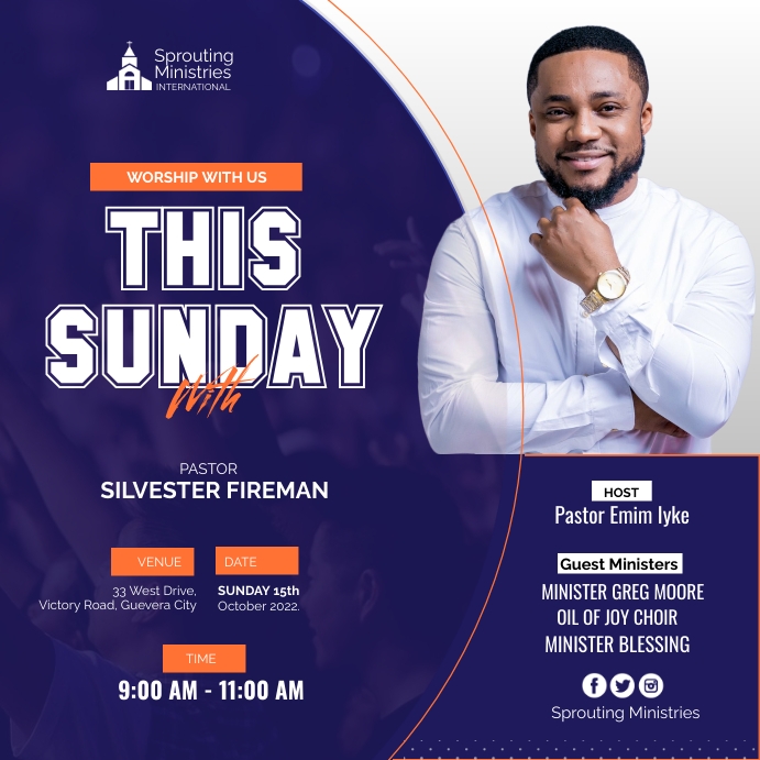 Copy of CHURCH SUNDAY SERVICE FLYER | PosterMyWall