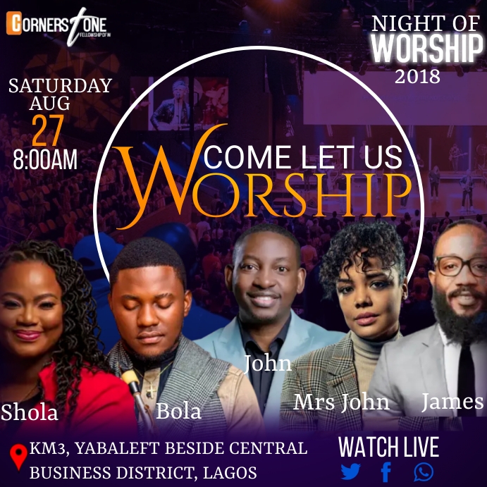 CHURCH SUNDAY SERVICE FLYER DESIGN TEMPLATE | PosterMyWall