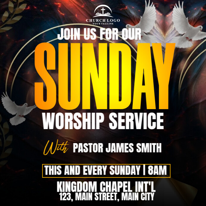 church sunday service flyer Template | PosterMyWall