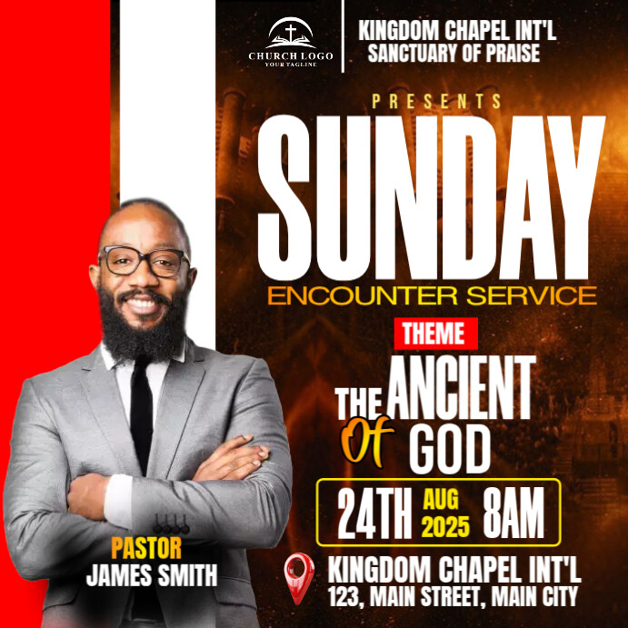 church sunday service flyer Template | PosterMyWall