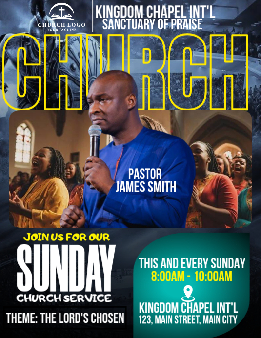church sunday service flyer Template | PosterMyWall