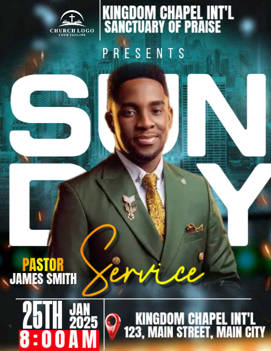 Modèle church sunday service flyer | PosterMyWall