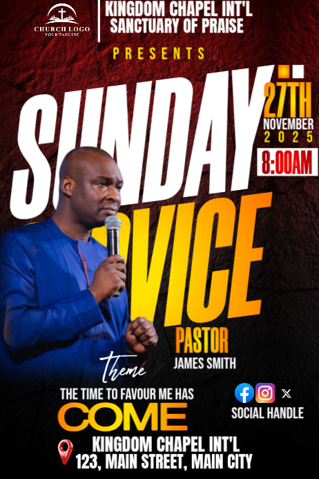 church sunday service flyer Template | PosterMyWall
