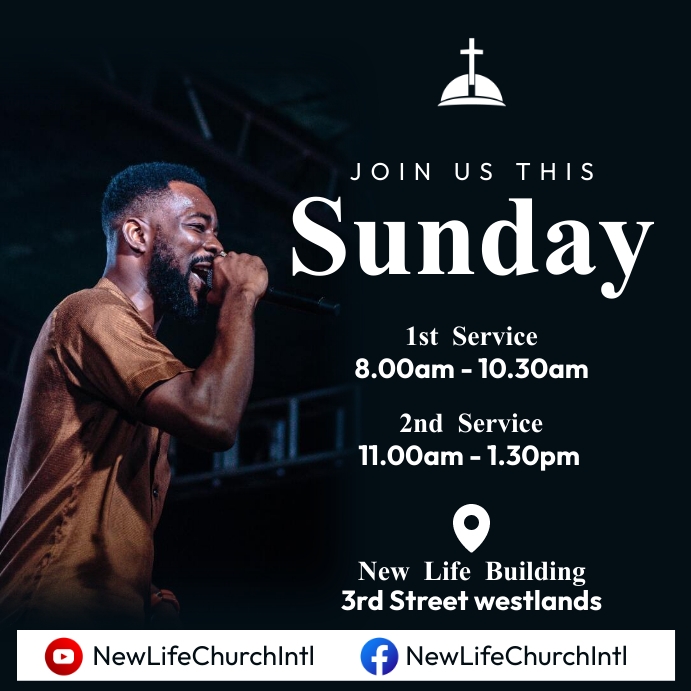 church Sunday service Instagram invite Template | PosterMyWall