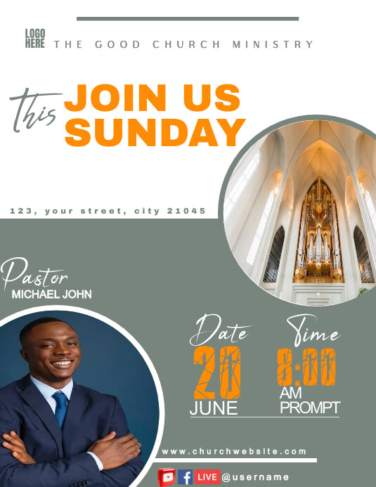 Church sunday service invitation Template | PosterMyWall