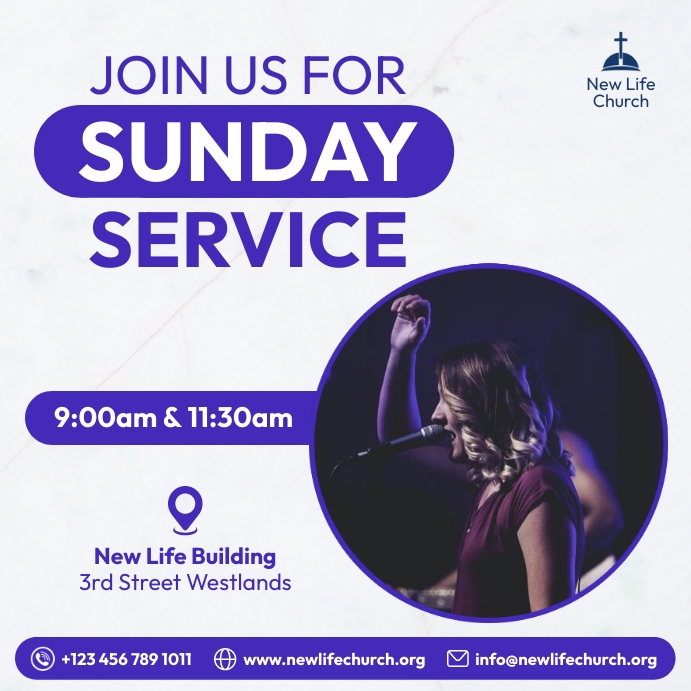 Copy of Church Sunday Service invitation flyer | PosterMyWall