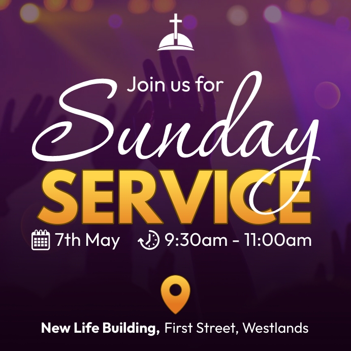Copy of Church Sunday service invitation poster | PosterMyWall
