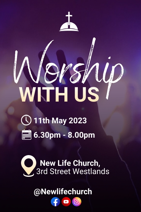 church sunday service invitation poster Template | PosterMyWall