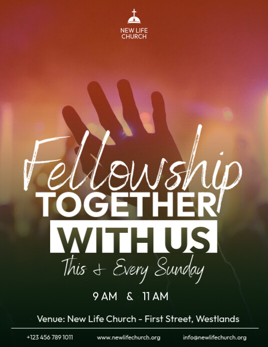 Church Sunday Service invitation poster Template | PosterMyWall