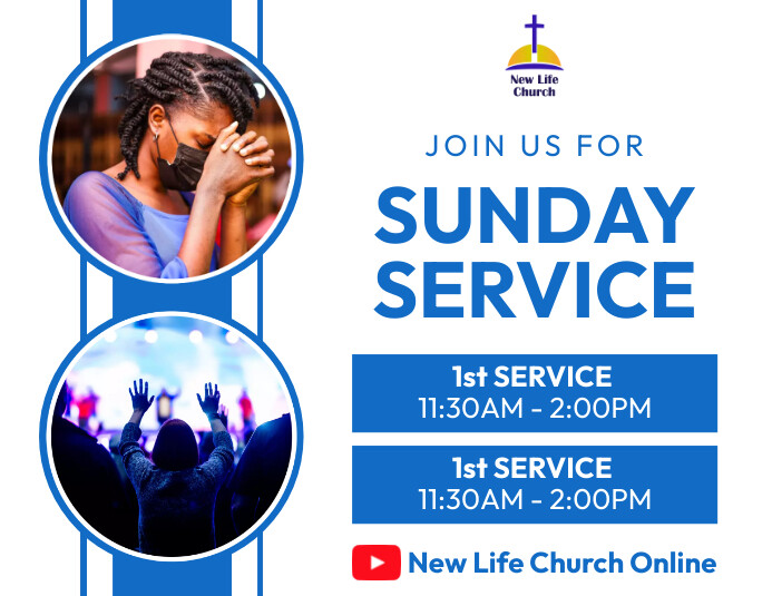 Church Sunday service invitation posters Template | PosterMyWall