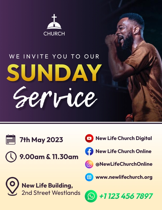 Copy of church Sunday service poster | PosterMyWall