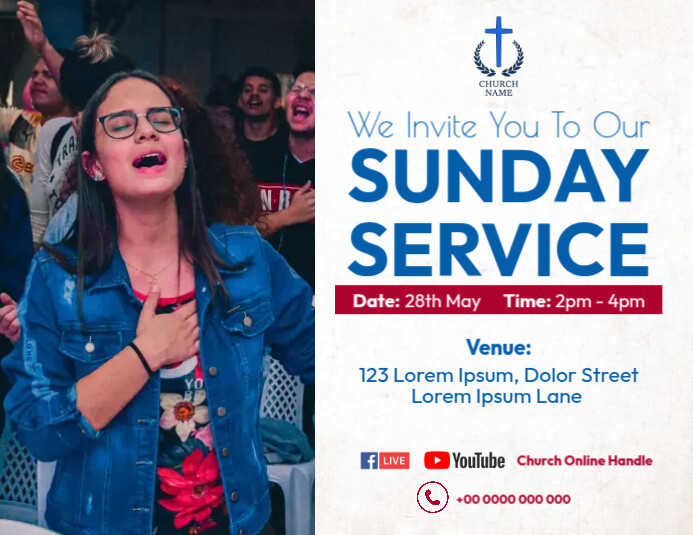 church Sunday service poster Template | PosterMyWall