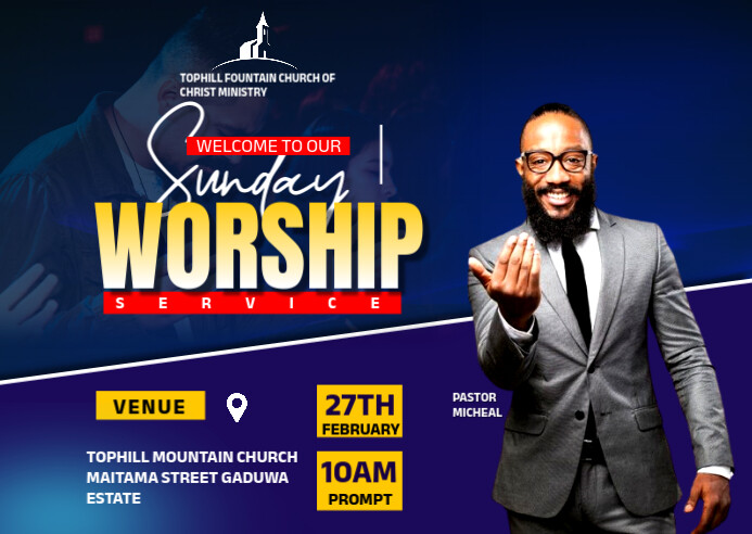 Copy of church sunday service poster | PosterMyWall