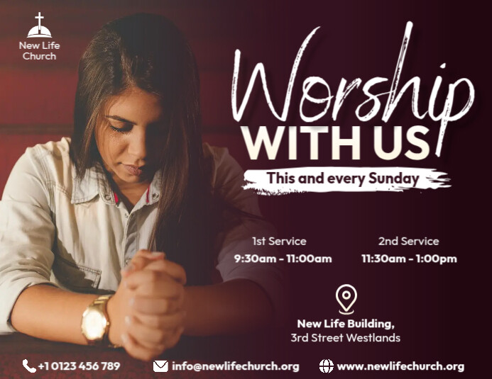 Church Sunday Service poster Template | PosterMyWall