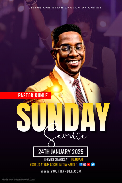 Copy of church sunday service poster template | PosterMyWall