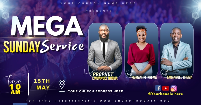 Church Sunday Service template (14) | PosterMyWall