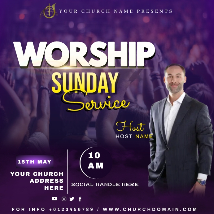 Church Sunday Service template (3) | PosterMyWall