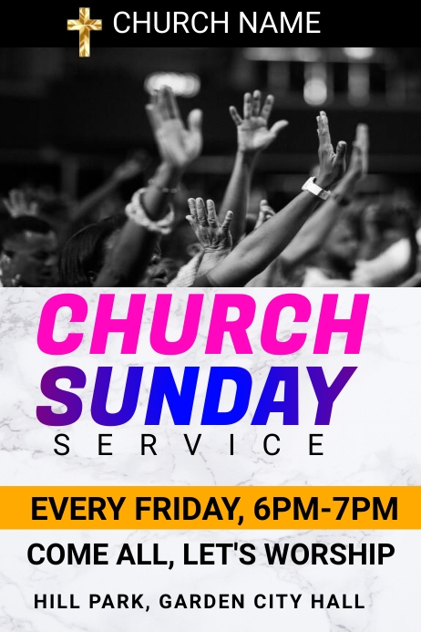 church sunday service Template | PosterMyWall