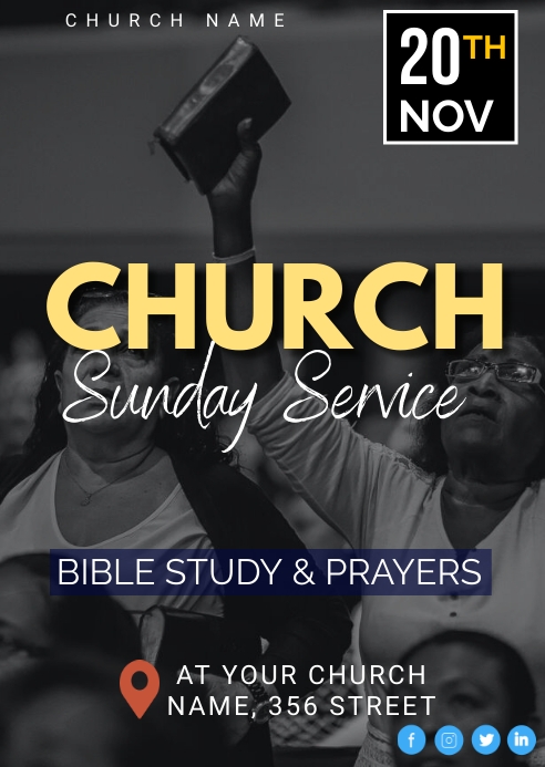 church sunday service Template | PosterMyWall