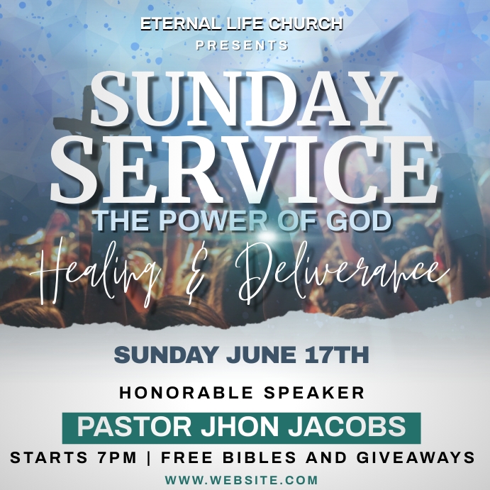 CHURCH SUNDAY SERVICE TEMPLATES | PosterMyWall