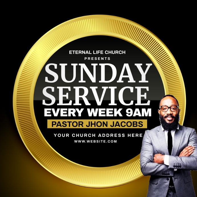 CHURCH SUNDAY SERVICE TEMPLATES | PosterMyWall