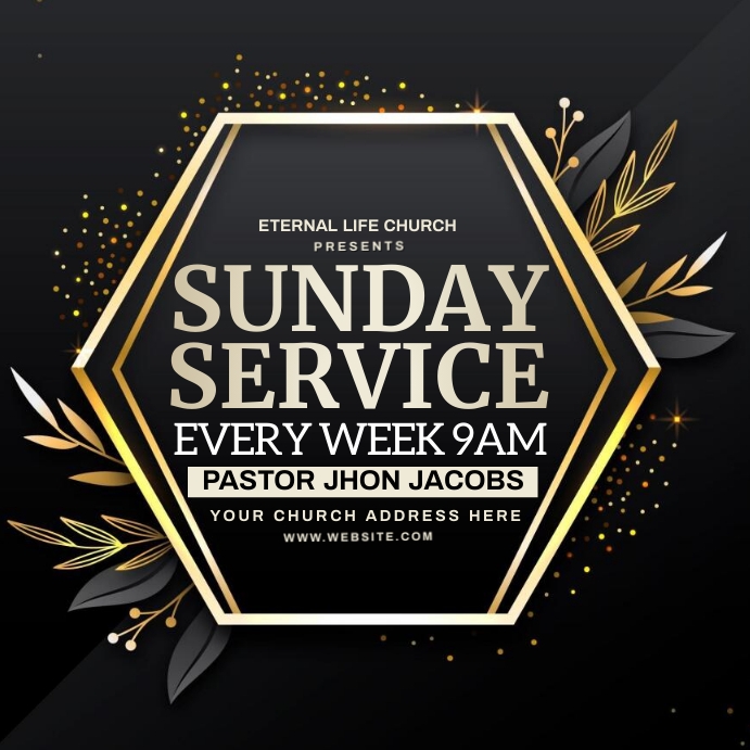 CHURCH SUNDAY SERVICE TEMPLATES | PosterMyWall